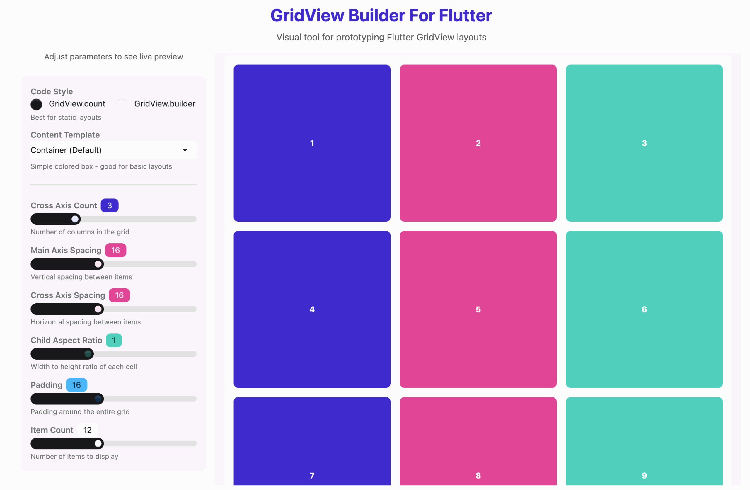 GridView Builder For Flutter - JPTWeb - John-Paul Takats